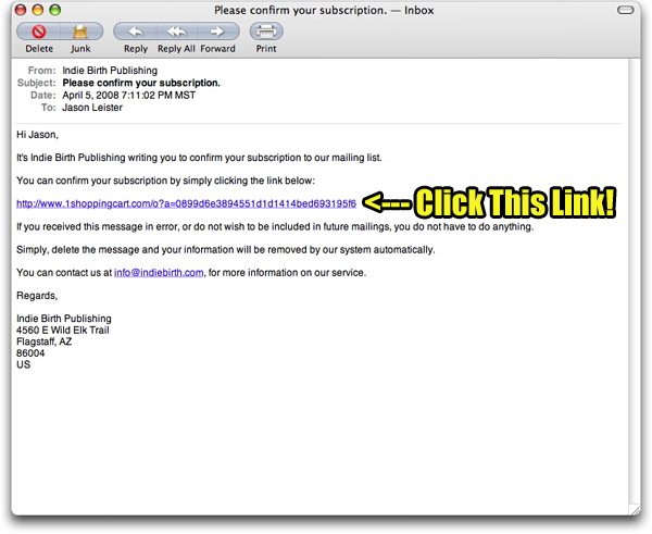 Confirm Your Subscription to Indie Birth | Indie Birth